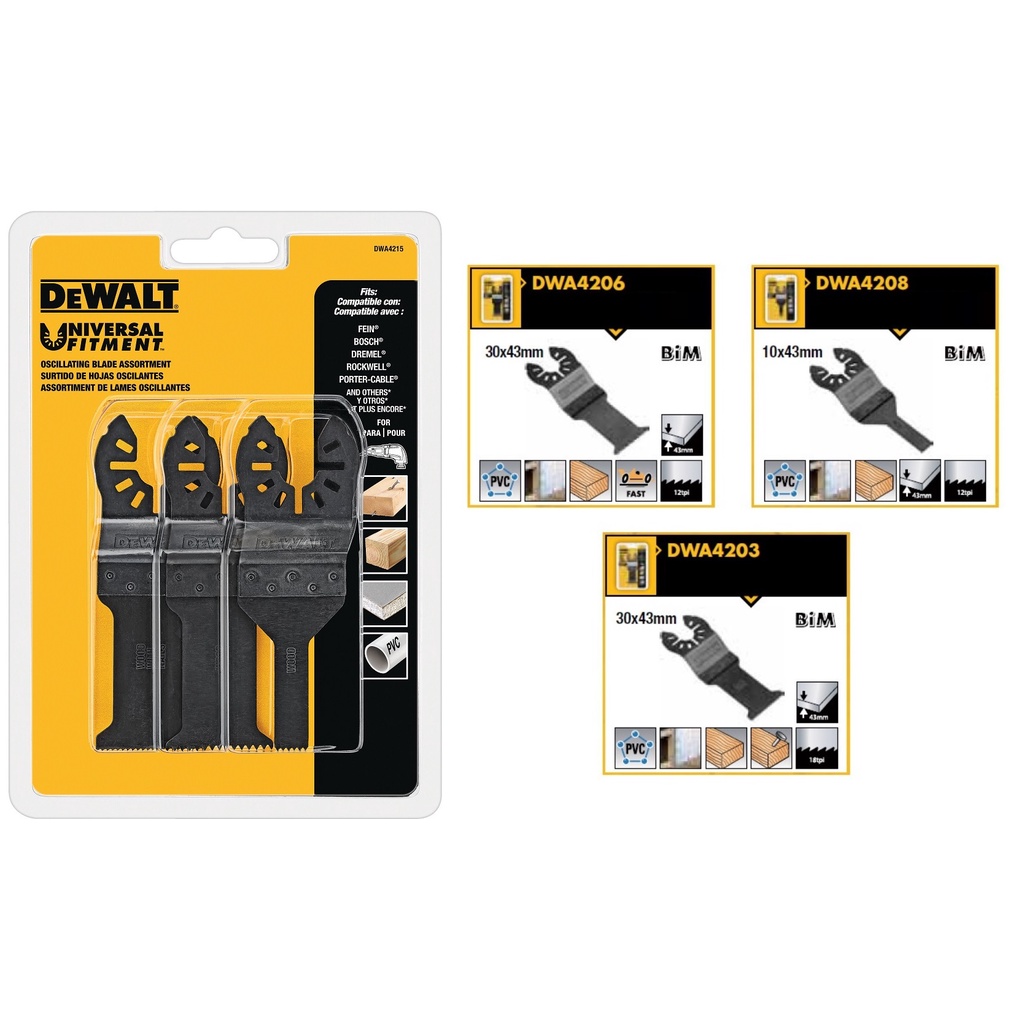 DEWALT ใบมัลติทูล DWA4203, DWA4205, DWA4206, DWA4209, DWA4213, DWA4215 ...