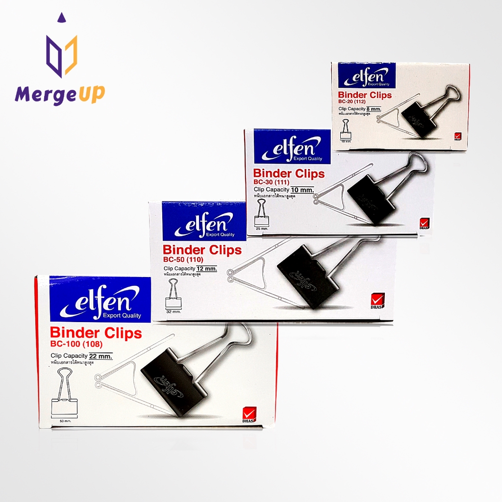 คลิปดำ 2 ขา ELFEN รุ่น E112 / E111 / E110 / E109 / E108 12ตัว/กล่อง | Shopee Thailand