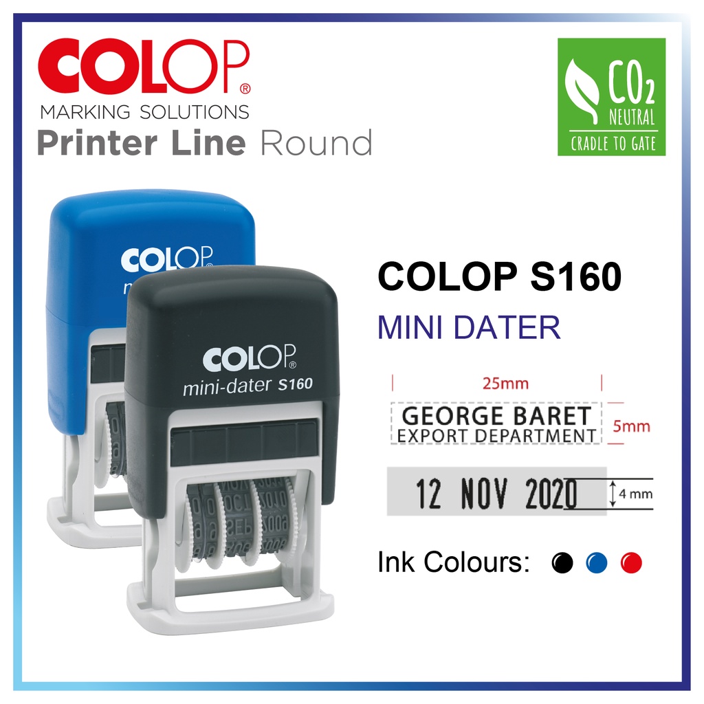 Colop MINI DATER S160 I แสตมป์หมึกในตัว I CHOP TARIKH I CUSTOMIZED RUBBER STAMP l COP GETAH I ...