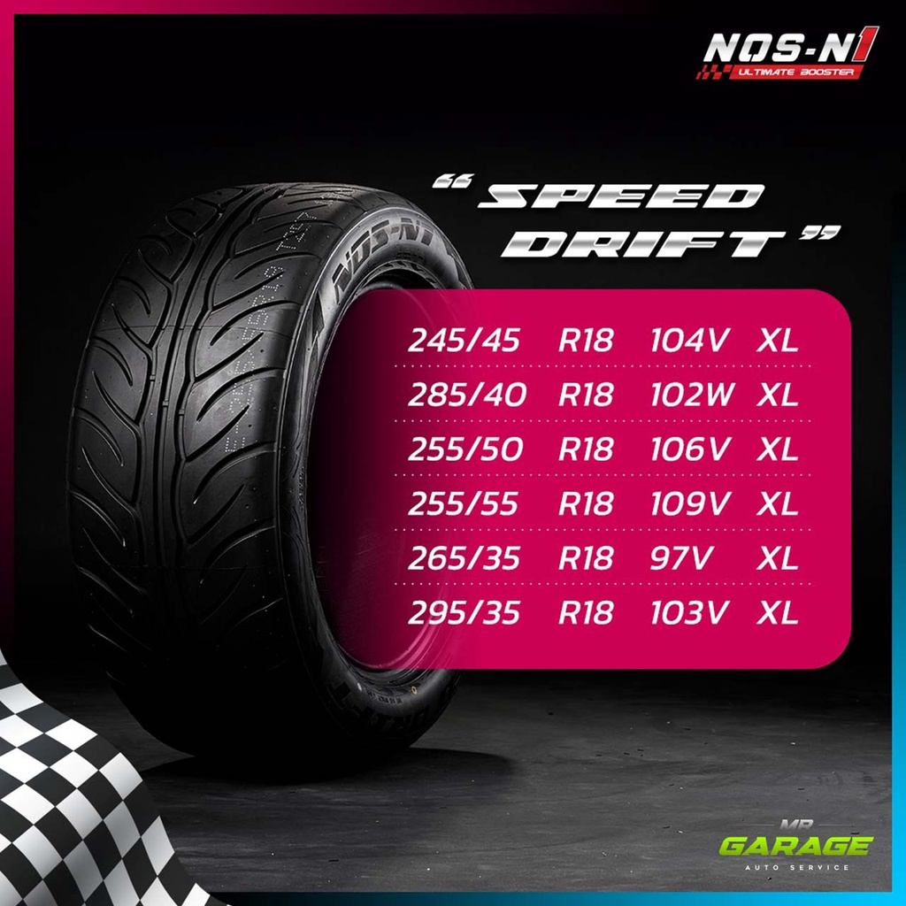 (ส่งฟรี) ยางซิ่งลายไฟ ยางรถแต่ง ( จัดชุดหน้า+หลัง 4 เส้น ) ยางปี 22 ยางไทย - NOS-N1 รุ่น SPEED ...