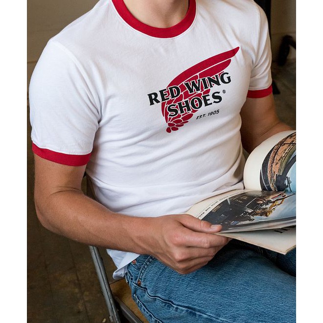 เสื้อยืด RED WING RINGER WHITE/RED T-SHIRT WITH LOGO ***PTC-MART ...