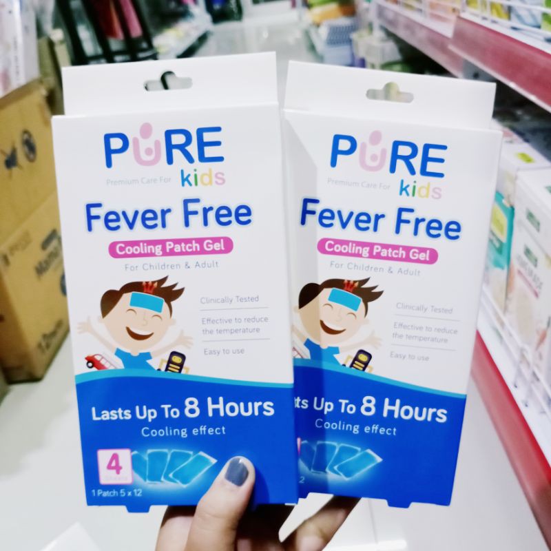 Pure KIDS FEVER FREE COOLING PATCH HOT LOSS GEL (1BOX CONTAINS 4 ...