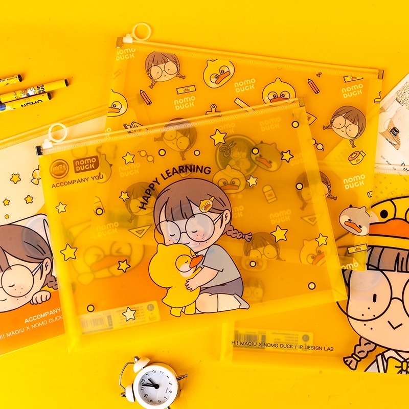 พร้อมส่งจากไทย แฟ้มพลาสติกสีเหลือง nomo duck สุดน่ารัก ขนาดใส่ A4 ...