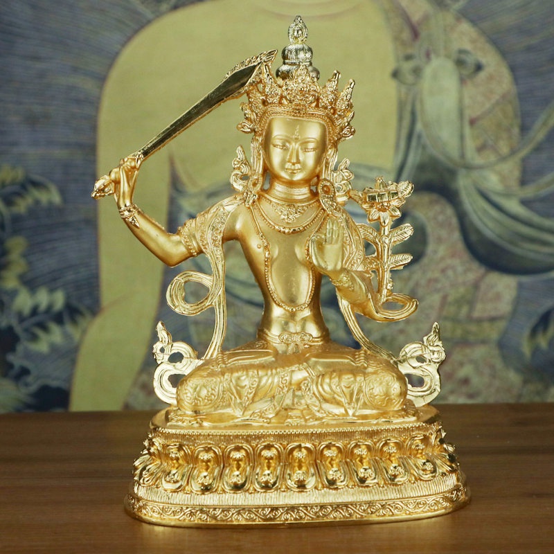 พระพุทธรูปศากยมุนีเจ้าแม่กวนอิมเครื่องแต่งกาย Tantric รูปปั้น Manjushri ...