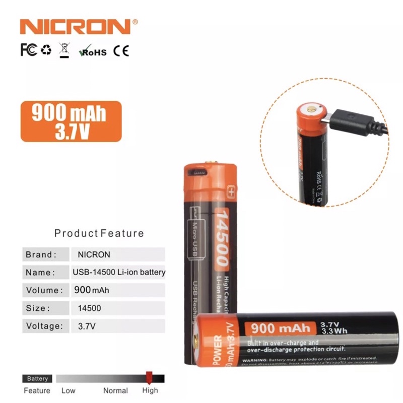 ไฟฉาย LED เอนกประสงค์ NICRON N7 (B74e) 600ลูเมน (📌แถมถ่าน14500🔋) แฮนด์ ...