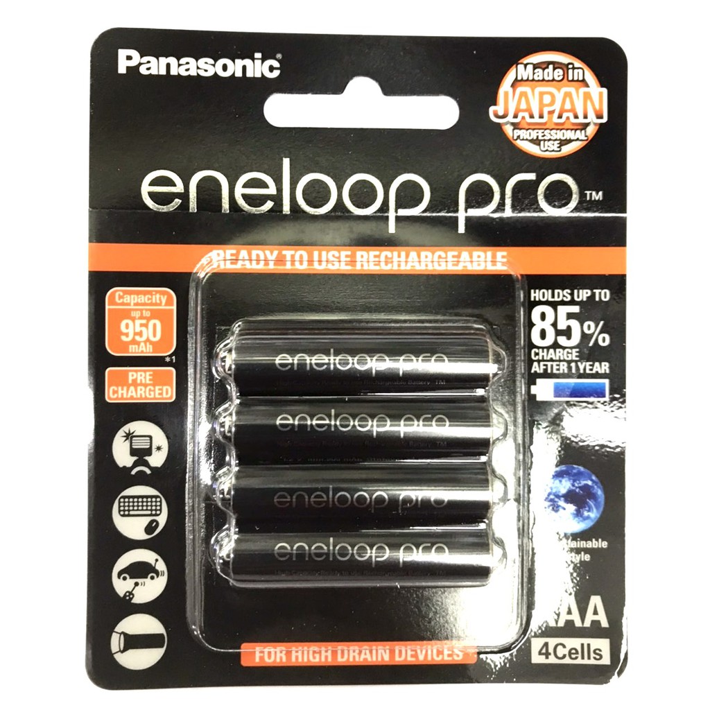 ถ่านชาร์จ Panasonic Eneloop Pro Aaa 950 Mah จำนวน 4 ก้อน ของแท้ ปี 2019