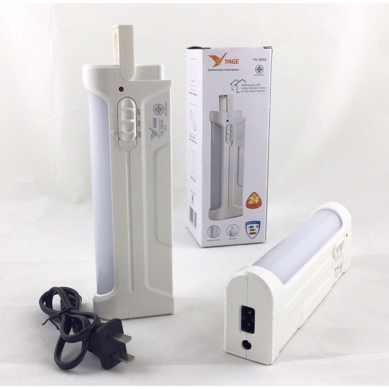 ไฟฉุกเฉิน LED YG-5816 สีขาว 1ชิ้น+สายชาร์จ กระทัดรักแต่สว่างมาก ...