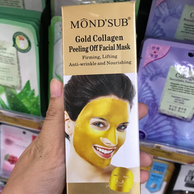 MOND'SUB Gold Collagen Peeling Off Facial Mask มอนด์ซับ โกลด์ คอลลาเจน ...
