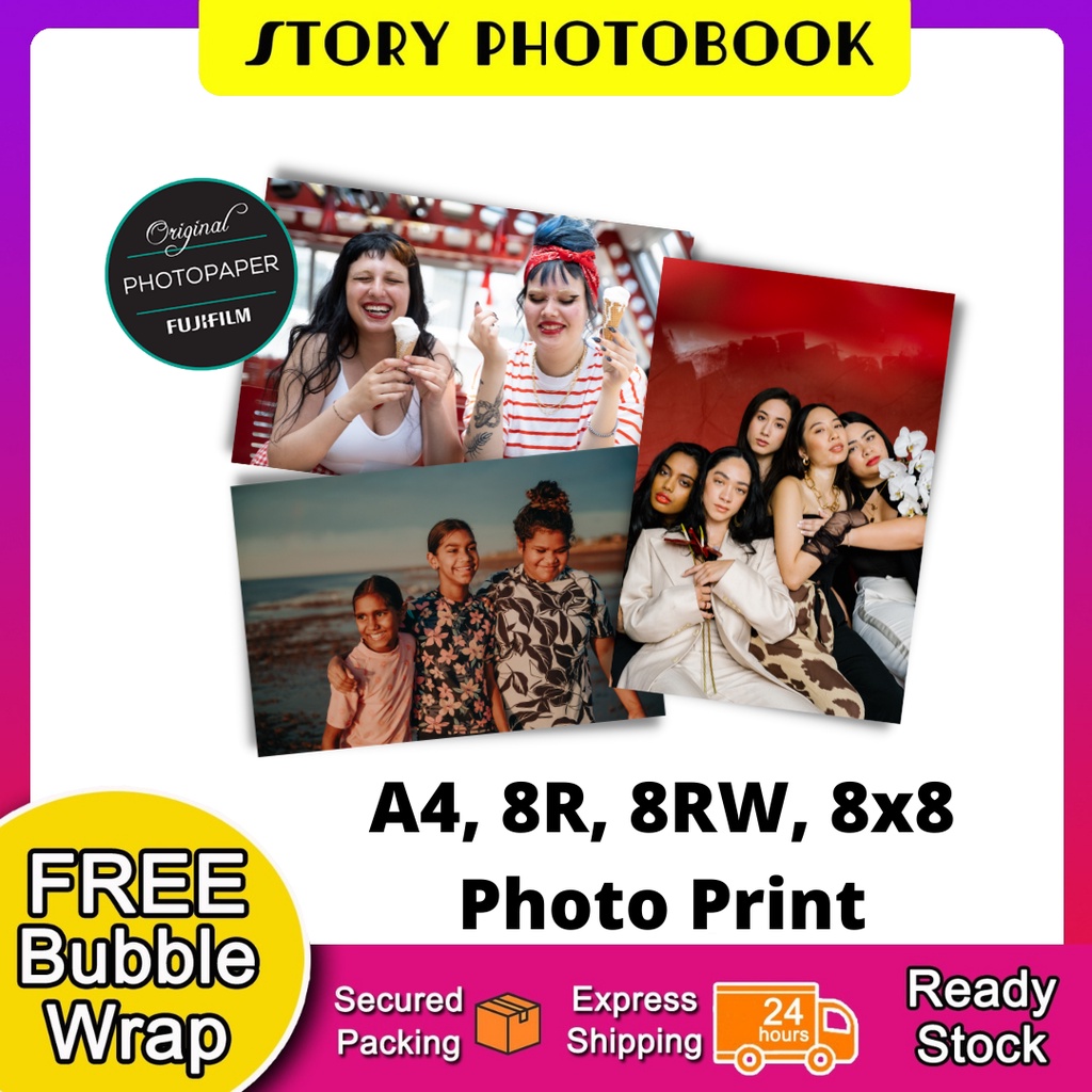 ภาพพิมพ์ A4, 8R, 8RW, 8x8 (พิมพ์ฟูจิฟิล์ม) | Shopee Thailand