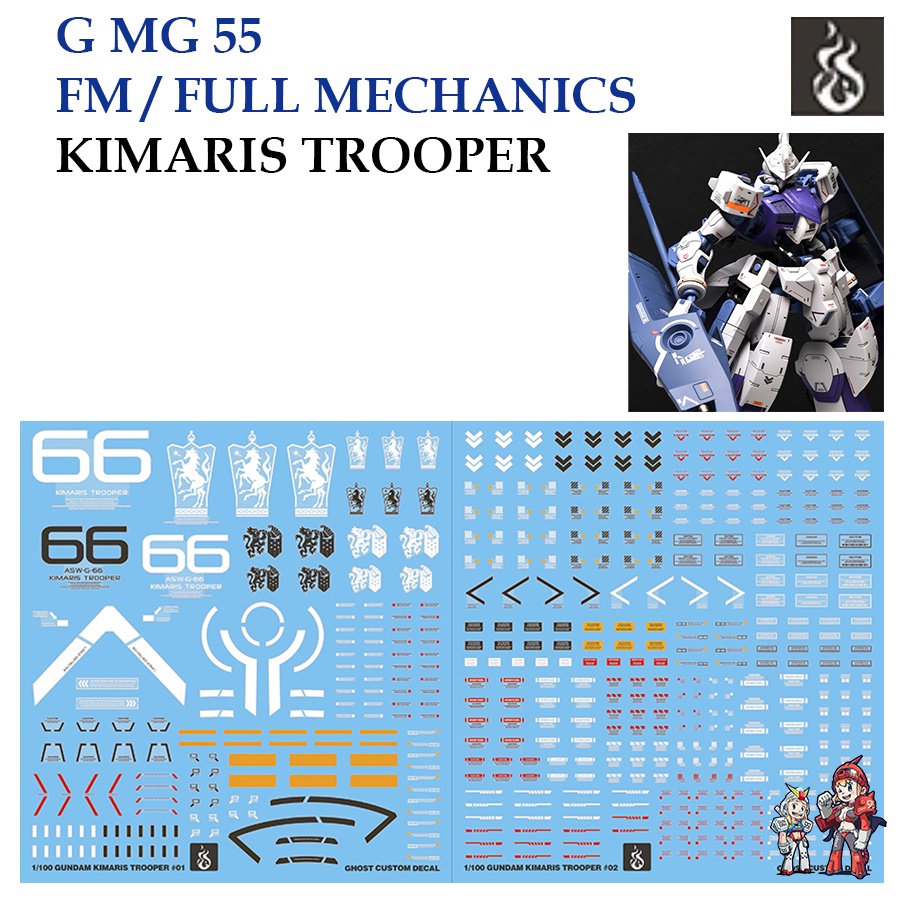ดีคอลน้ำ [Ghost] MG 55 FM / FULL MECHANICS KIMARIS TROOPER MG 1/100 ...