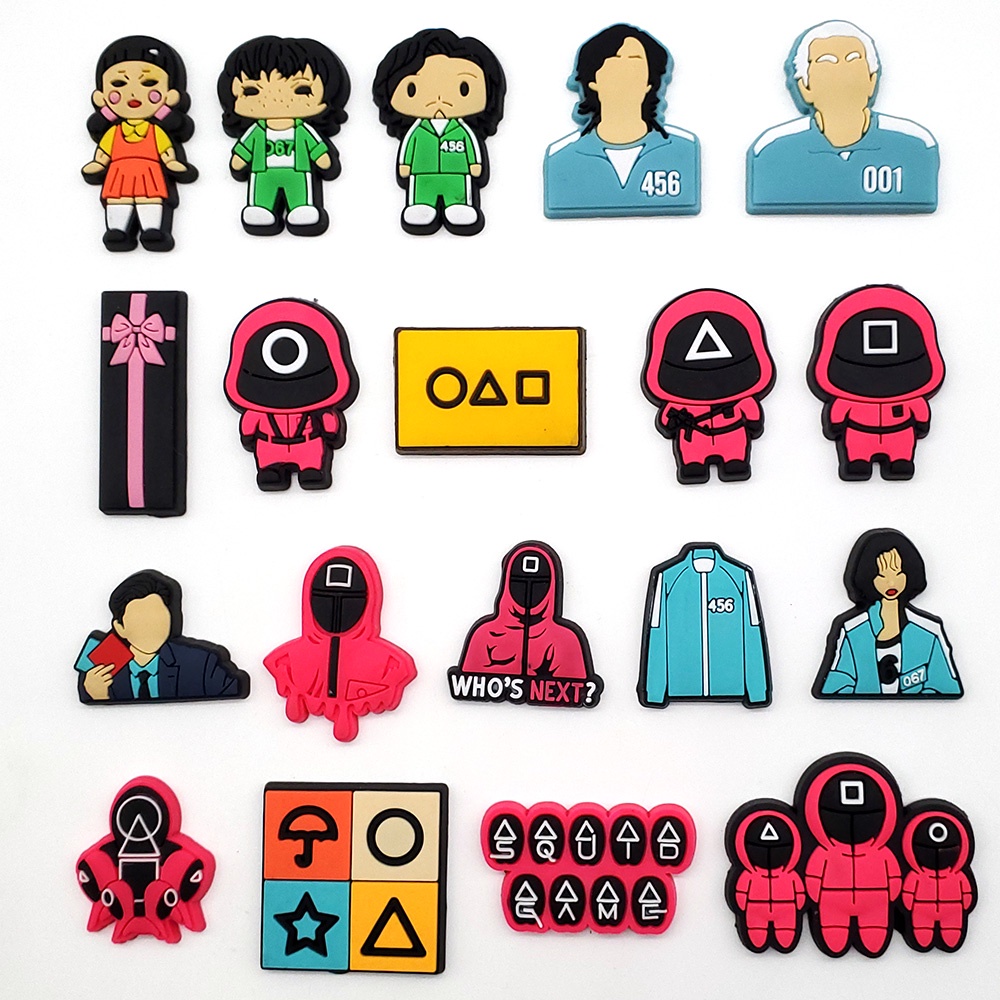 Jibbitz อุปกรณ์เสริมรองเท้าแตะ CROCS Pvc Squid game ลายการ์ตูน 1 ชิ้น ...