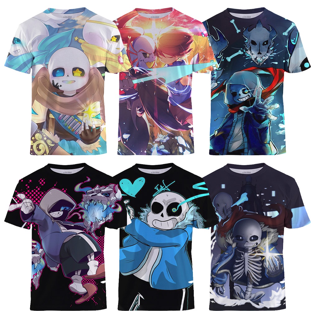 Undertale Sans พิมพ์เสื้อยืด 三维 พิมพ์แฟชั่นเด็กเด็ก/หญิงเสื้อยืด ...