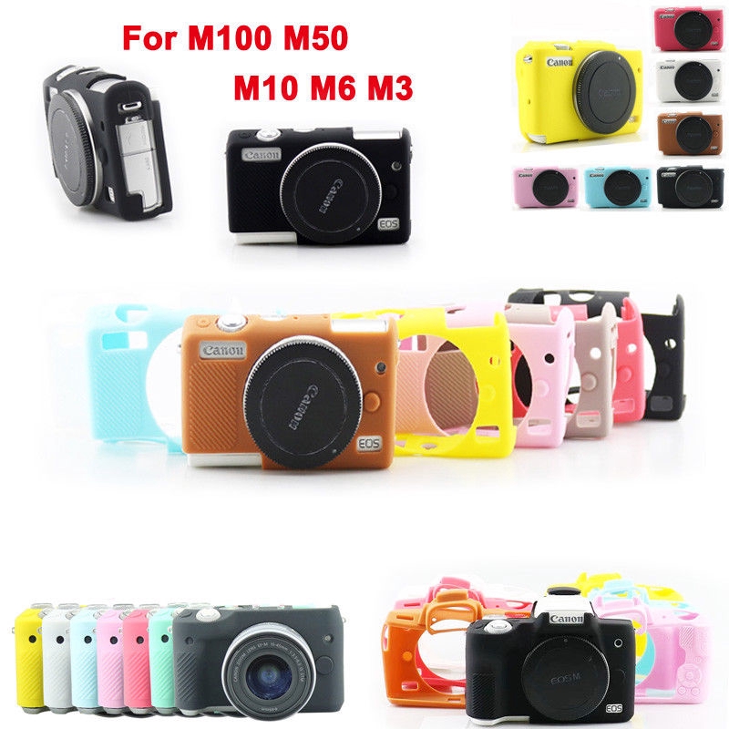 ยางซิลิโคนกระเป๋ากล้อง Body Cover Case Skin สําหรับ Canon EOS M100 M10 ...