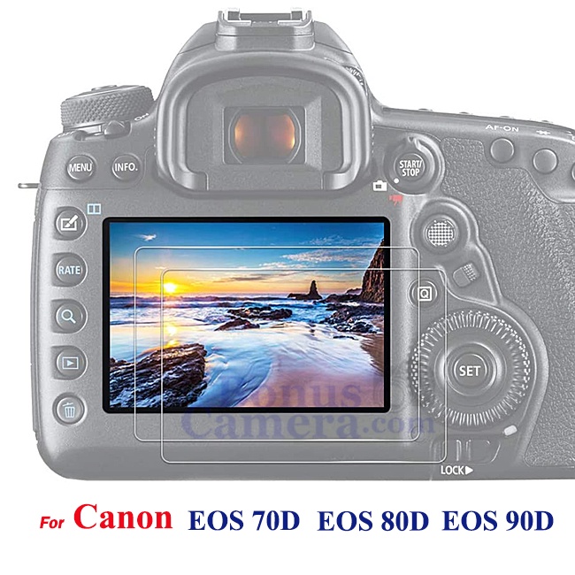 GSP-70D กระจกกันรอยจอ LCD สำหรับกล้องแคนนอน EOS 70D,80D,90D Canon LCD Screen Protector | Shopee ...