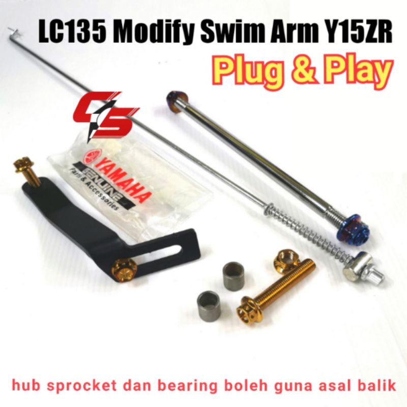 YAMAHA LC135 ปรับเปลี่ยน Y15ZR SWING ARM Bracket เบรค Hub ก้านเบรคยาว ...