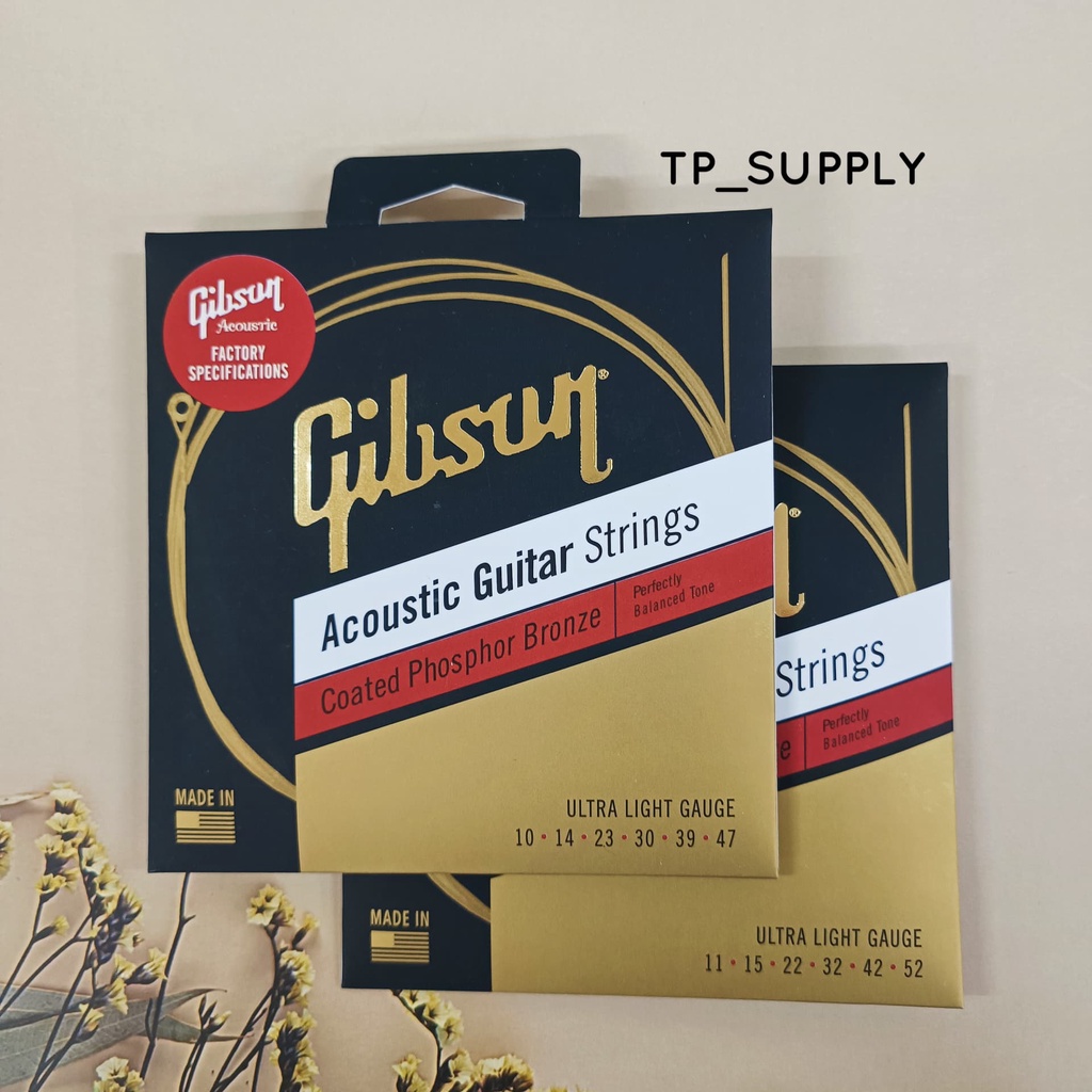 Gibson Acoustic Guitar Strings สายกีต้าร์โปร่งแบบเคลือบกันสนิม Coated ...