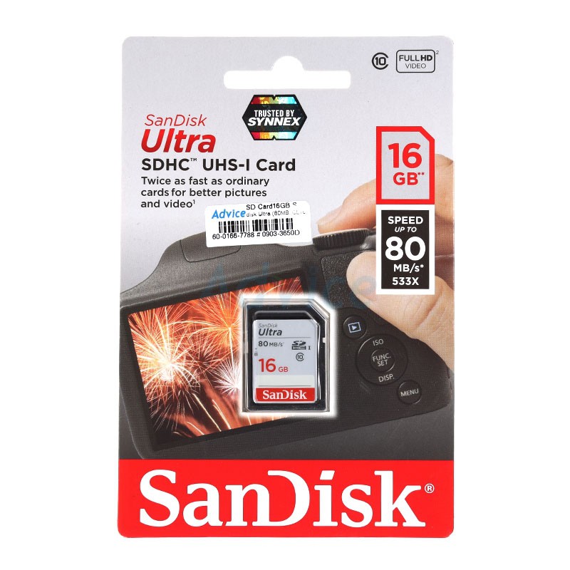 SD Card 16GB Class10 Sandisk Ultra ( 80MB/s.) | Shopee Thailand