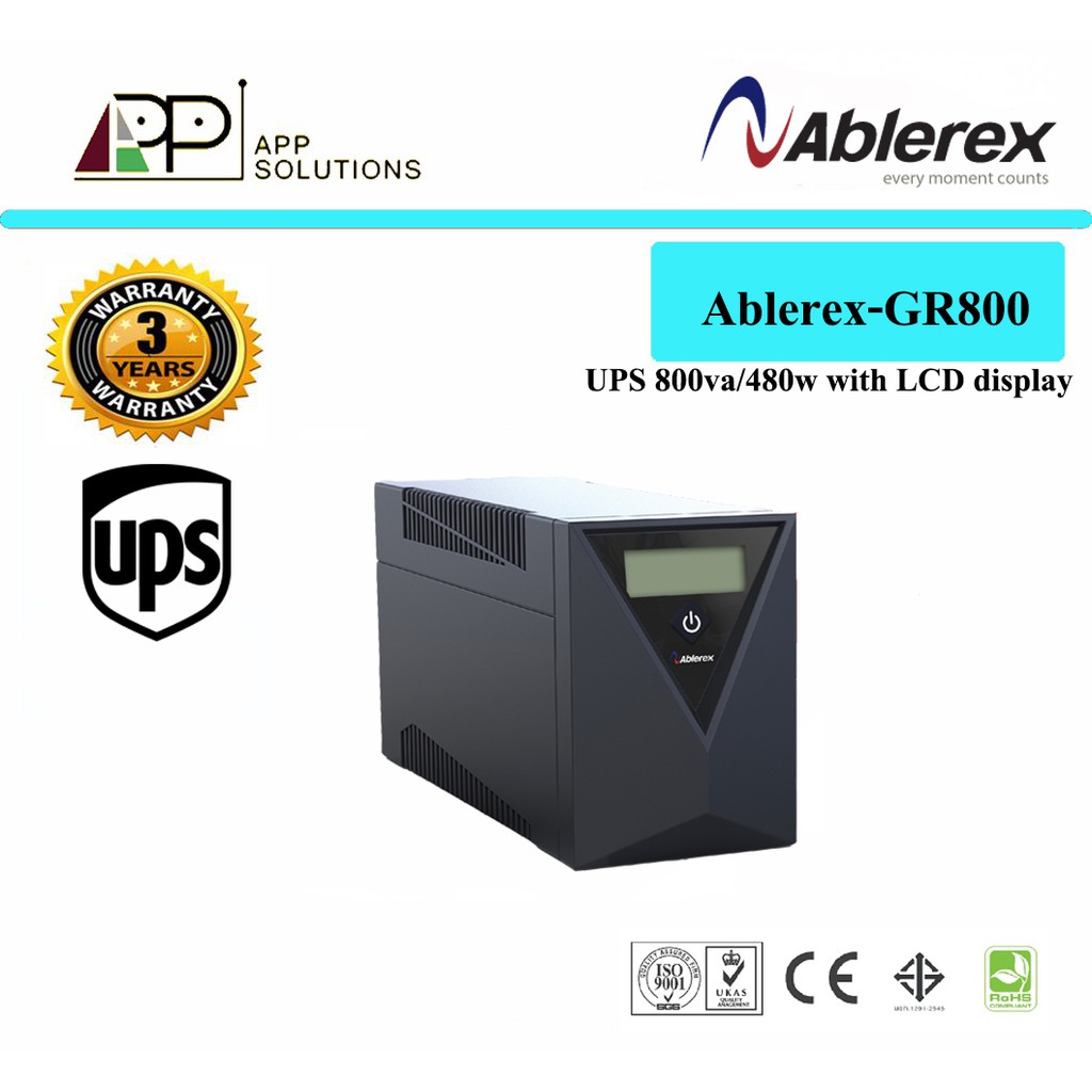 ABLEREX UPS(เครื่องสำรองไฟฟ้า) รุ่นGR800 800VA/480WATT | Shopee Thailand