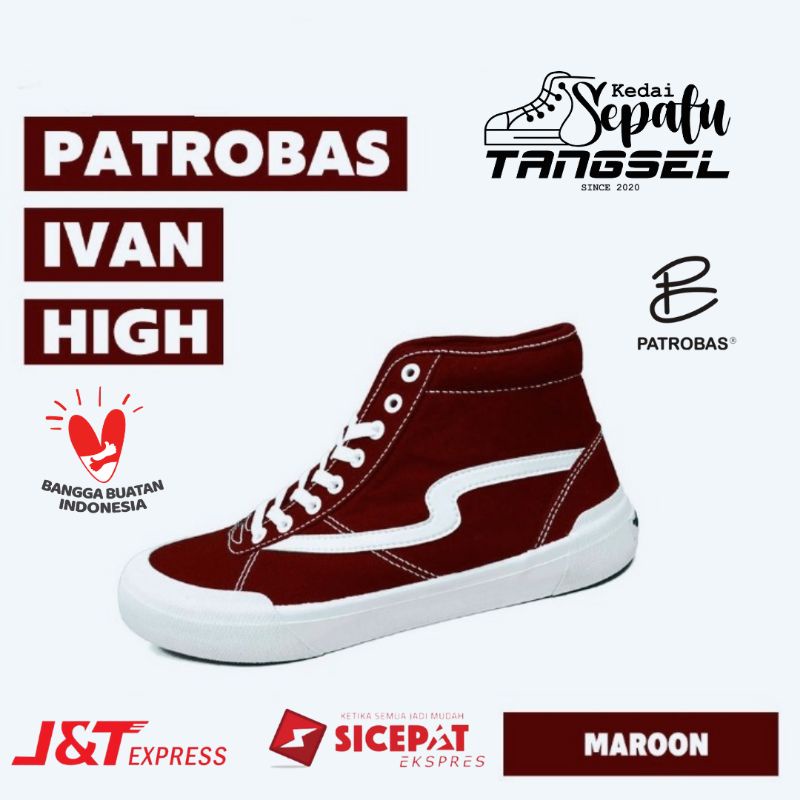 Patrobas Ivan High Maroon ของแท้ 100% | Shopee Thailand