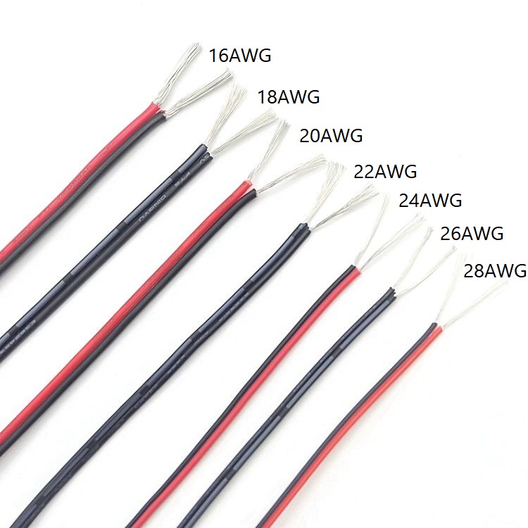 Ul2468 สายเคเบิลทองแดง 2Pins 30AWG 28AWG 26AWG 24AWG 22AWG 20AWG 18AWG 16AWG 2Cores 5 เมตร ...