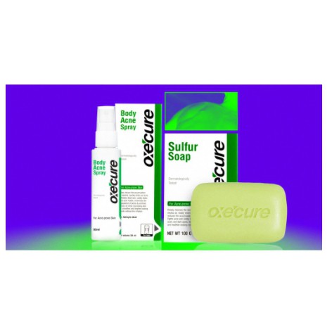 OxeCure Body Acne Spray 50ml และ Sulfur Soap 30g ช่วยรักษาสิวที่บริเวณ ...