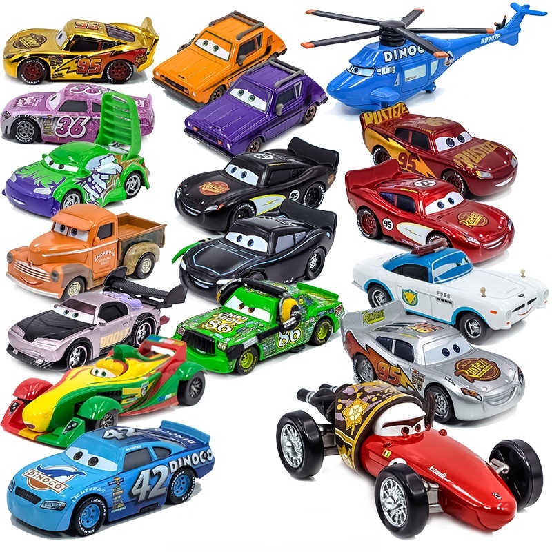 โมเดลรถยนต์ Pixar Cars 2 3 Lightning McQueen Mater Sheriff 1:55 ของเล่น ...