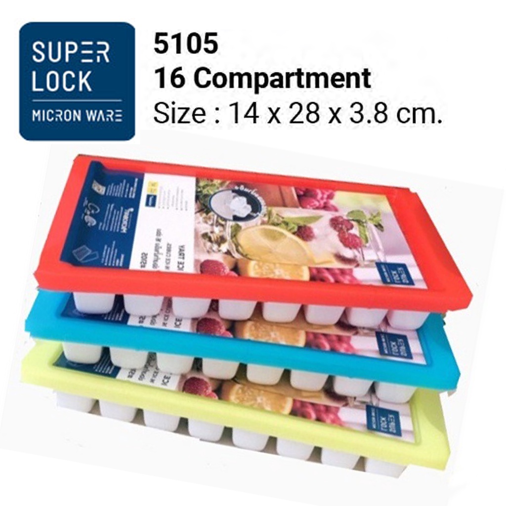 Micronware รุ่น 5105 ช่องทำน้ำแข็ง 16 ช่อง ปราศจากสารก่อมะเร็ง (BPA Free) มี 3 สีแดง , ฟ้า ...