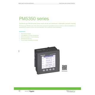 Schneider METSEPM5350 PM5350 Power & Energy meter with THD, alarming ...