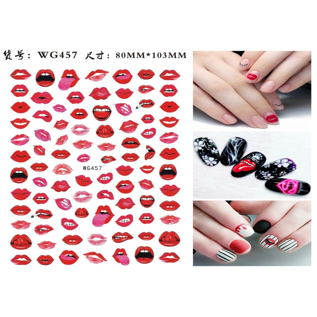 สติ๊กเกอร์ติดเล็บ Sticker ลายการ์ตูน หัวใจ ดอกไม้ ปาร์ตี้ ลอกแปะได้ ...