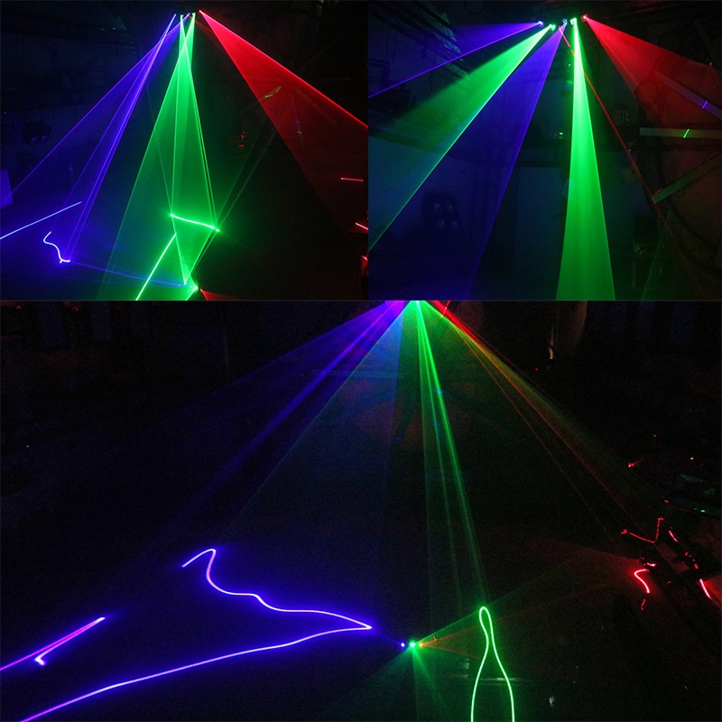 ไฟเลเซอร์ปาร์ตี้ RGB 3 รู พร้อมการควบคุมด้วยเสียง Three-Hole RGB Laser ...