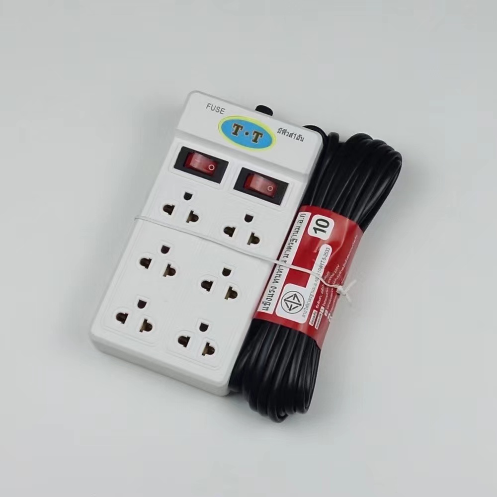 ปลั๊กพ่วง เต้าเสียบปลั๊กไฟเอนกประสงค์ กันไฟสองชั้น างปลั๊ก สายไฟ | Shopee Thailand