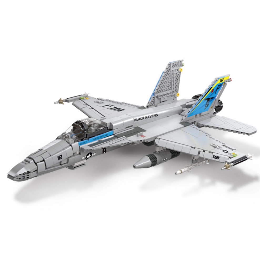 ใหม่ ชุดโมเดลเครื่องบินรบ MOC WW2 FA-18 F18 1713 ชิ้น | Shopee Thailand