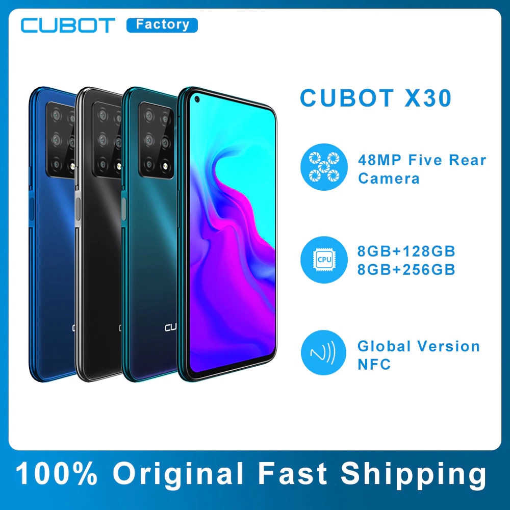 Cubot X30 สมาร์ทโฟน 48MP กล้องหลัง AI 128GB 256GB NFC หน้าจอ 6.4 นิ้ว Android10 | Shopee Thailand