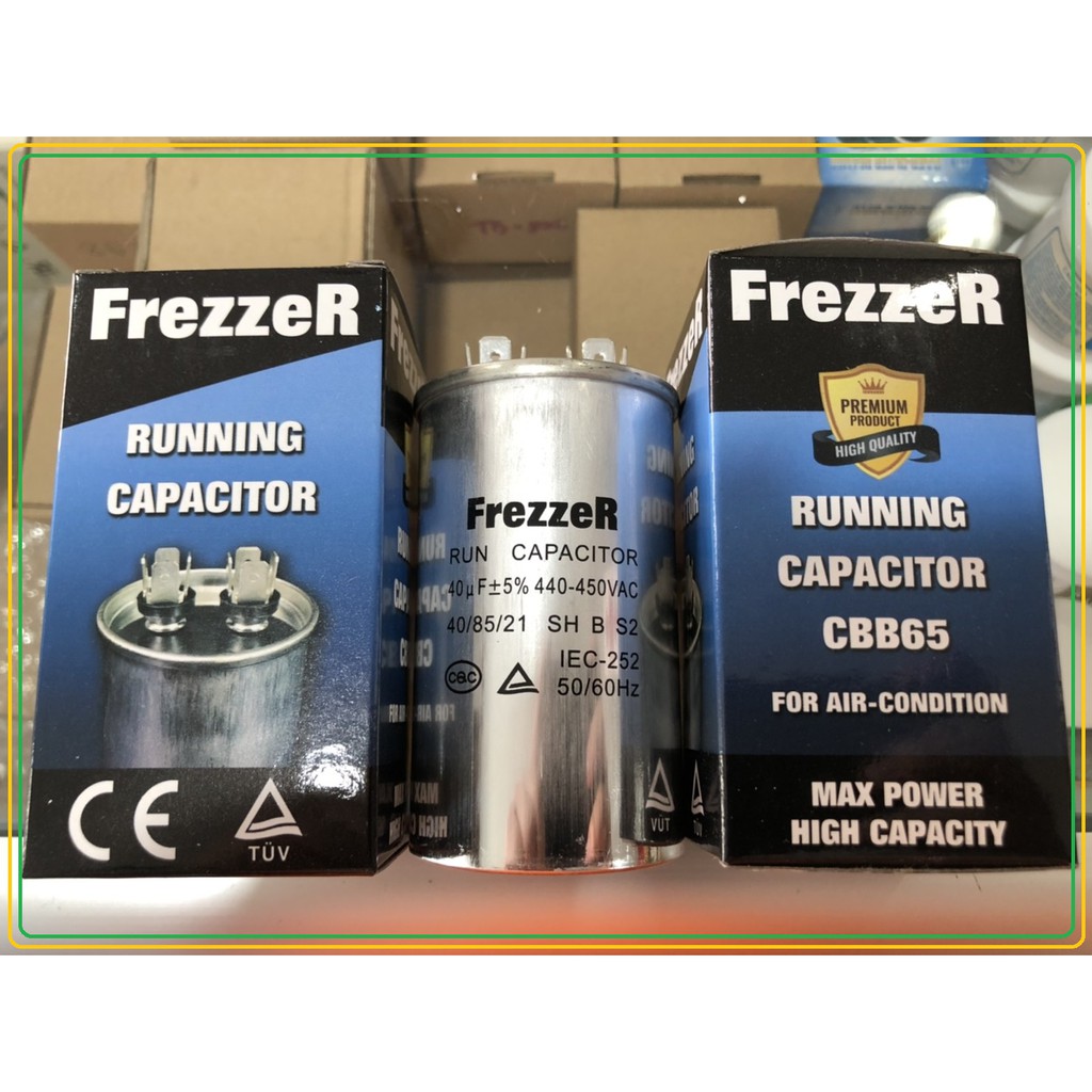 [ 1 อัน / เลือกได้ ] Running Capacitor 25 / 40 / 45 uF ยี่ห้อ FrezzeR ...