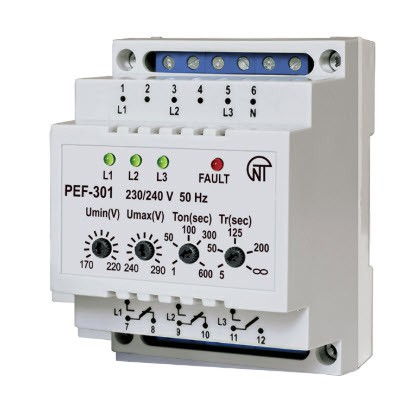 NOVATEK PEF-301 อุปกรณ์เลือกเฟสอัตโนมัติ สำหรับตู้MDB UNIVERSAL AUTOMATIC ELECTRONIC PHASE ...