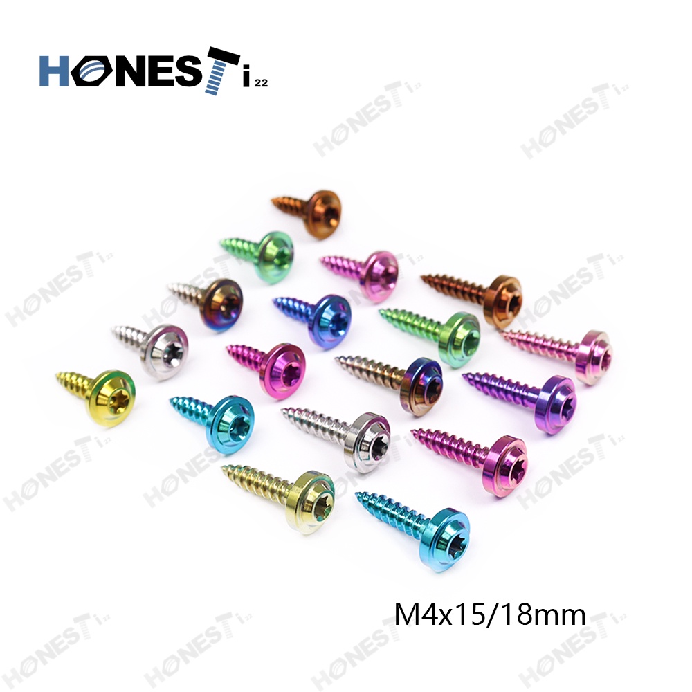 Honesti22 Gr5 Titanium UFO flat head tapping screws M4x12/15/18/20mm ...