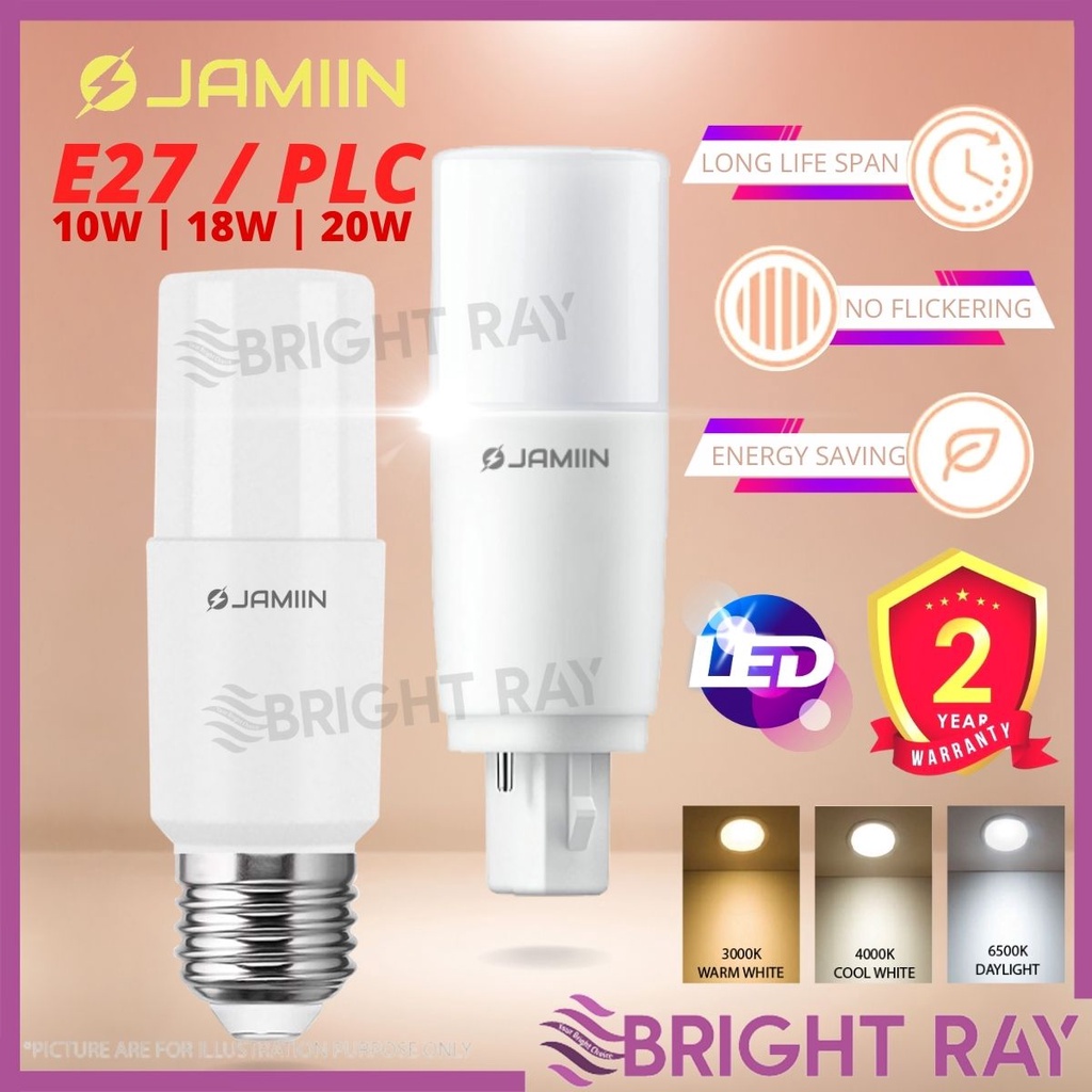(SIRIM) Jamiin/parmen 10W/18W/20W [E27/PLC G24] หลอดไฟ LED ติดเพดาน (แสงกลางวัน / ขาวนวล / วอร์ม ...