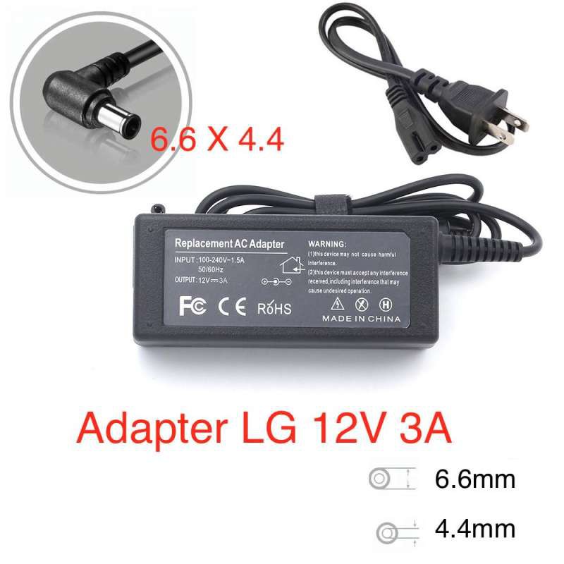 AC adapter LG LCD LED 12v 3a 6.6x 4.4mm หัวเข็ม | Shopee Thailand