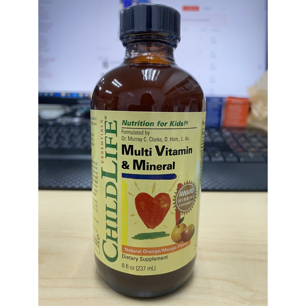 ChildLife, Essentials, Multi Vitamin & Mineral, Natural Orange/Mango ...