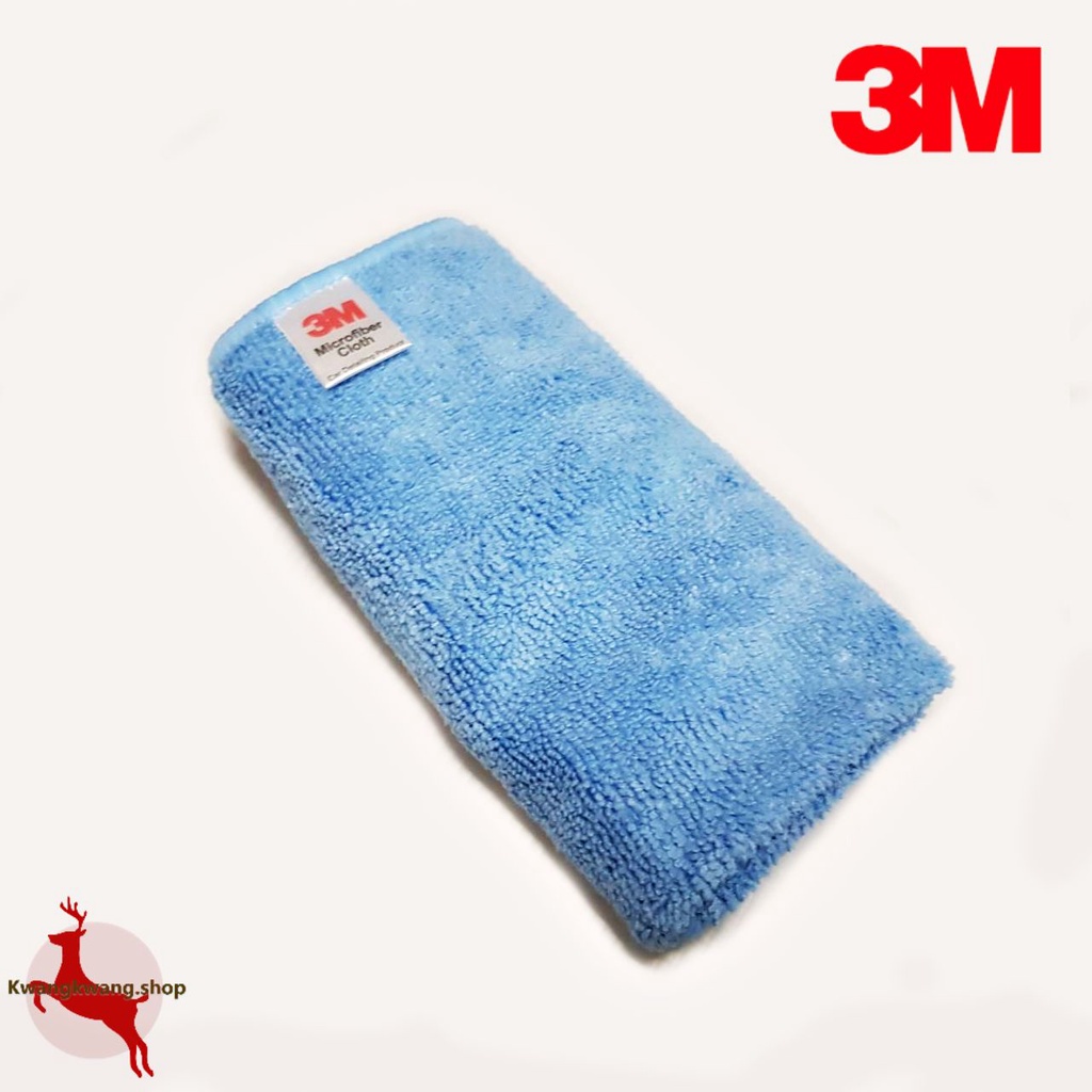 ผ้าไมโครไฟเบอร์ 3M ของแท้ Microfiber cloth สีฟ้า ผ้าเช็ดรถ ผ้าอเนก ...
