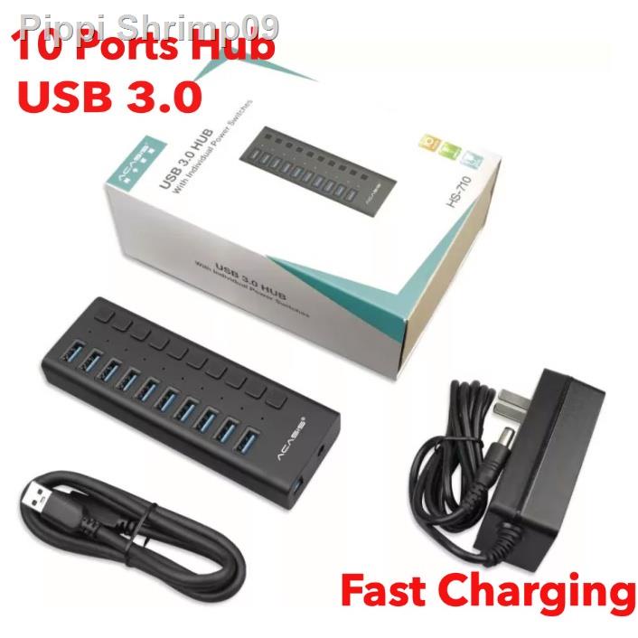 Usb Hub 10 Ports USB 3.0 (พร้อมส่ง) with Fast Charging (Acasis HS710 ...