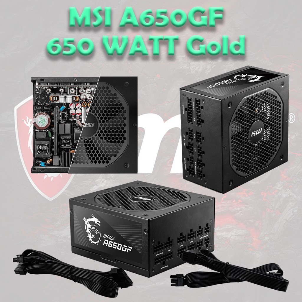 PSU Power Supply MSI 650 Watt Gold รุ่น A650GF (แยกสาย) มาตรฐานระดับโลก ...