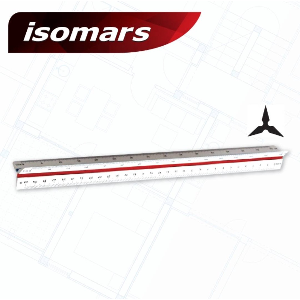 ISOMARS ไม้สเกล (Triangular Scale) 1:10/1:1250 (T1) | Shopee Thailand