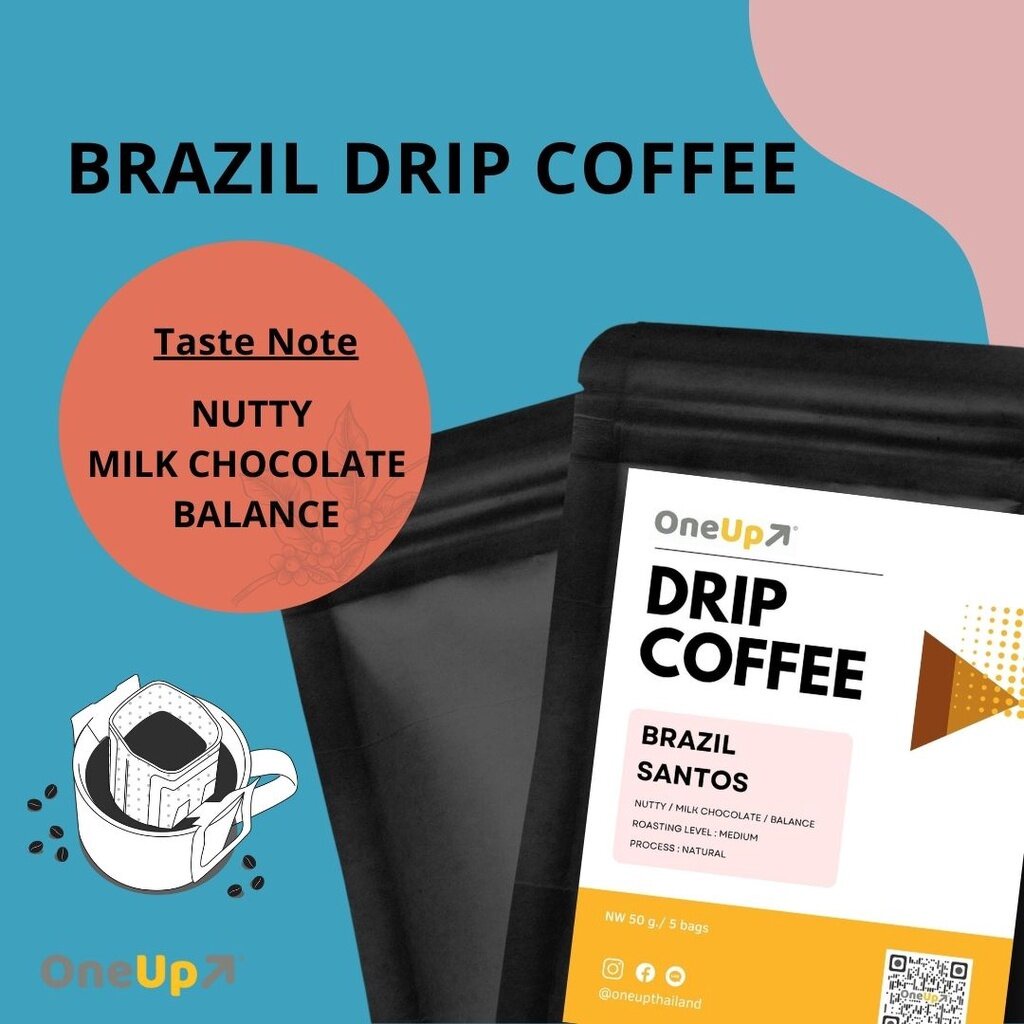กาแฟดริปแบบซอง BRAZIL DRIP COFFEE BAG อาราบิก้า 100% Medium Roast (คั่ว ...