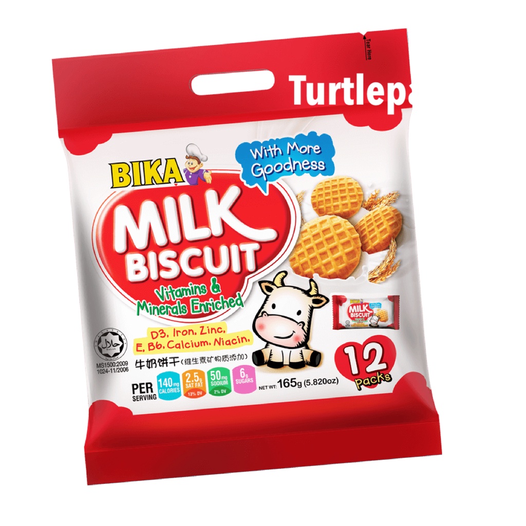 บิสกิตนม BIKA MILK BISCUIT VITAMINS & MINERALS ENRICHED เสริมวิตามิน ...