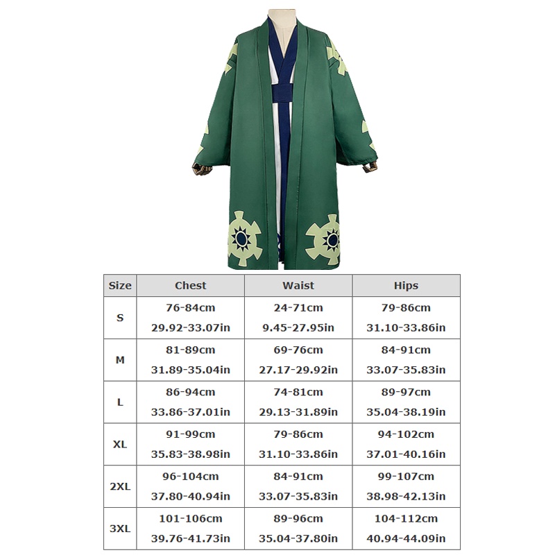 One Piece Anime Roronoa Zoro Cosplay Costume Kimono Robe Full Suit ...