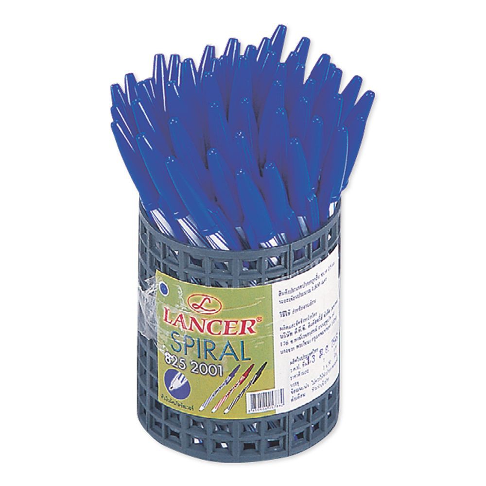 แลนเซอร์ ปากกาปลอก Spiral 825 0.5 มม. หมึกสีน้ำเงิน แพ็ค 50 ด้าม Lancer ...