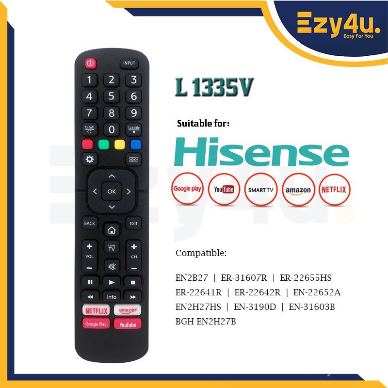 ต้นฉบับ Hisense EN2BS27H รีโมททีวีแผงแบน LED TV รีโมทคอนโทรล EN-83801 ...