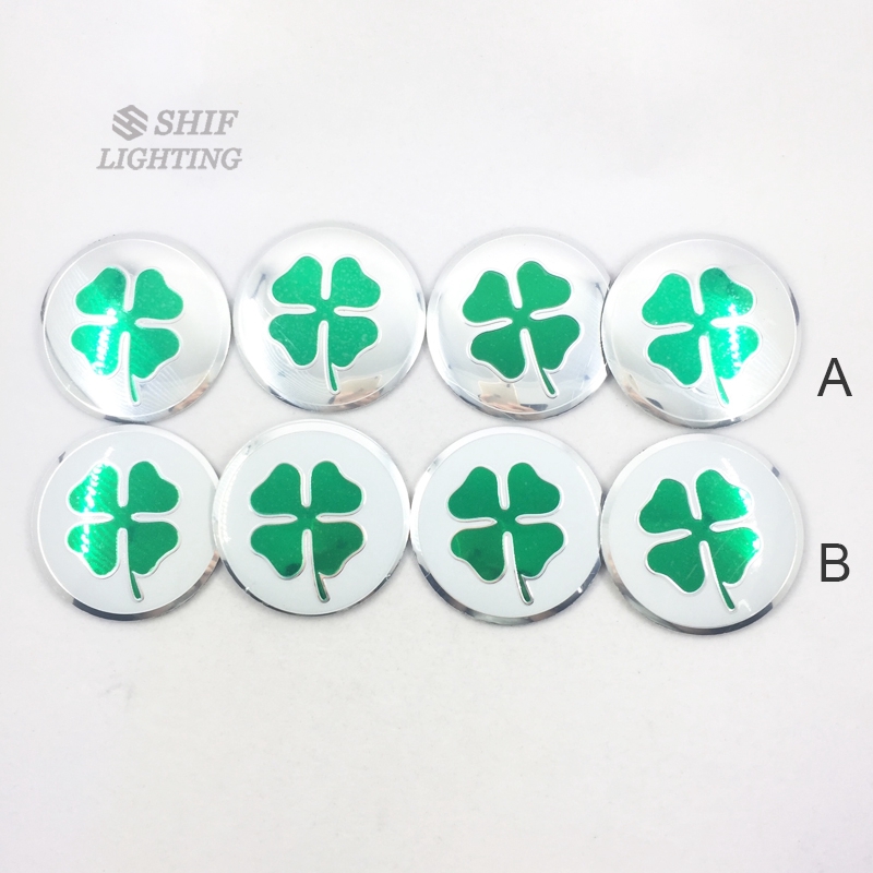 4 X 56mm ALFA ROMEO CLOVERLEAF Four Leaf Clover Logo Wheel Hub Center ...