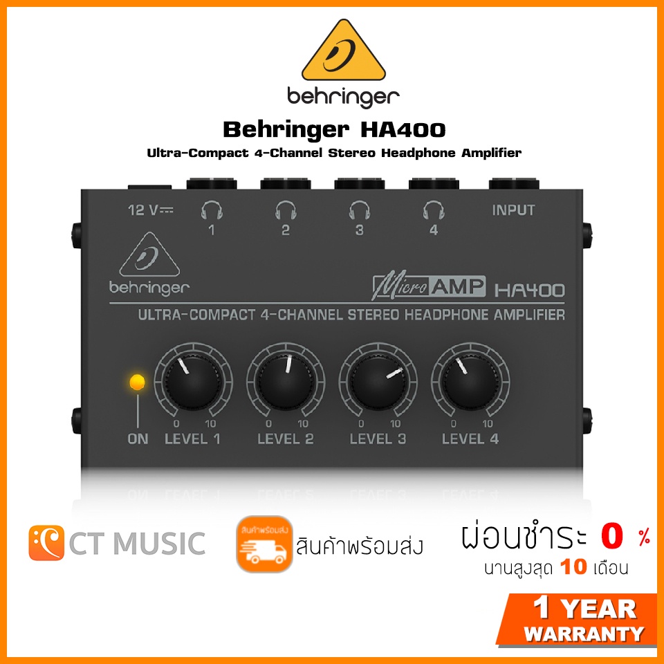 Behringer HA400 Headphone Amp / Behringer MICROAMP HA400 Ultra-Compact ...